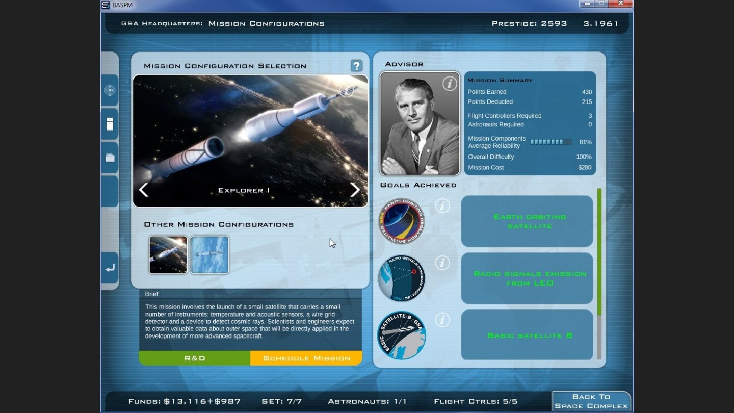 Buzz Aldrin's Space Program Manager - Screenshots aus der Alphaversion