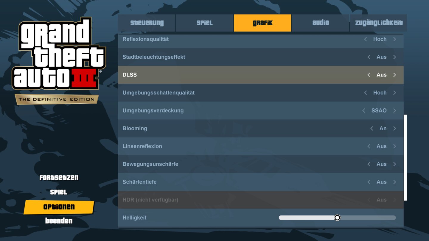 GTA 3 Remaster - Optionen