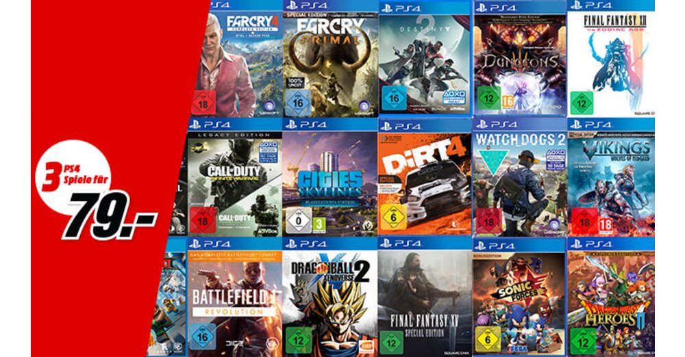 3 Spiele für 49 Euro oder 79 Euro - Aktuelles Bundle-Angebot bei MediaMarkt