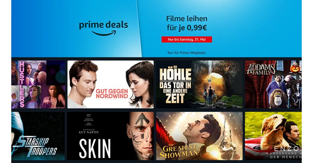 Amazon Prime – Jetzt über 100 Filme leihen für je 99 Cent