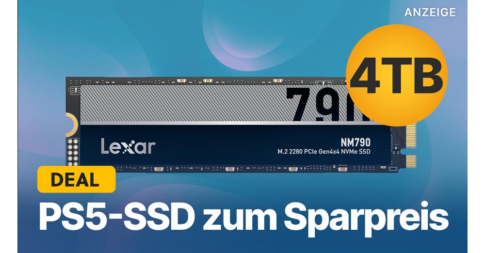4TB PS5-SSD im Angebot: Schnell Speicher günstig sichern, bevor der Preis weiter steigt!