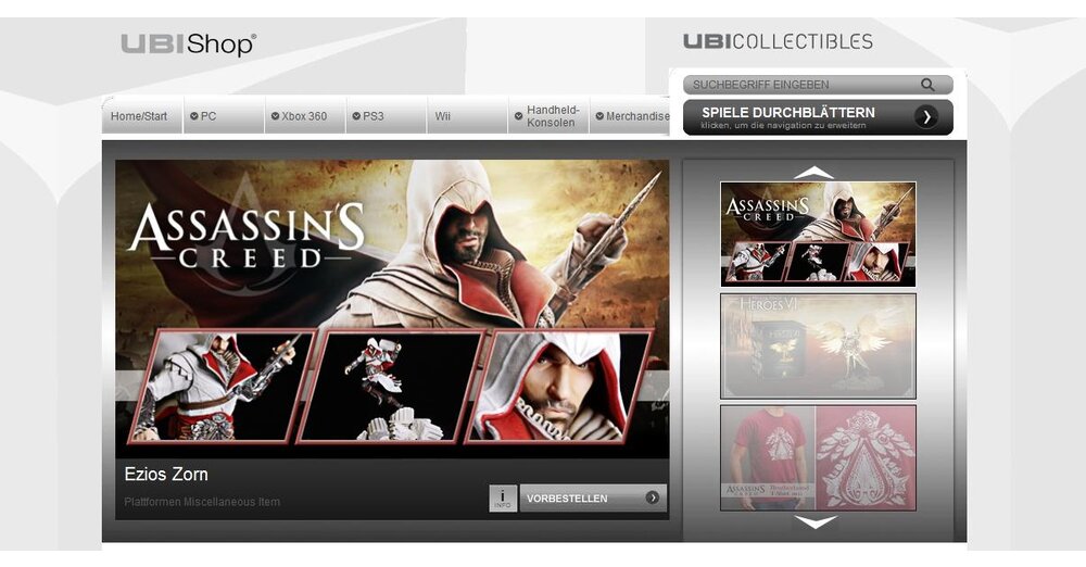 Ubisoft - Sammlerstücke - Merchandise-Store gestartet