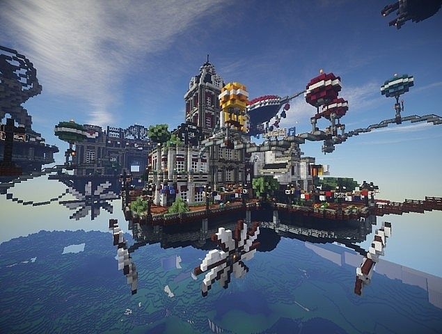 Minecraft - Screenshots aus dem BioShock-inspirierten »Columbia«
